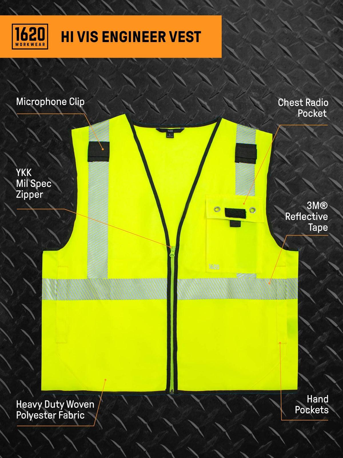 Hi Vis Engineer Vest - 1620 Workwear, Inc